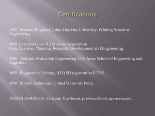Resume: Robert C. Parker, Principal Systems Engineer | PPTX