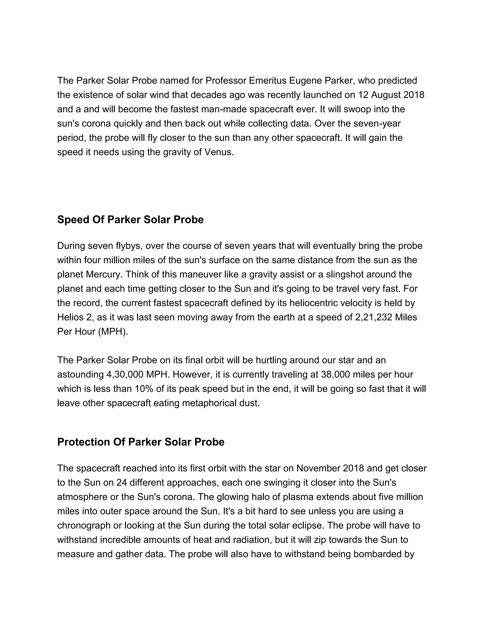 Parker solar probe | PDF