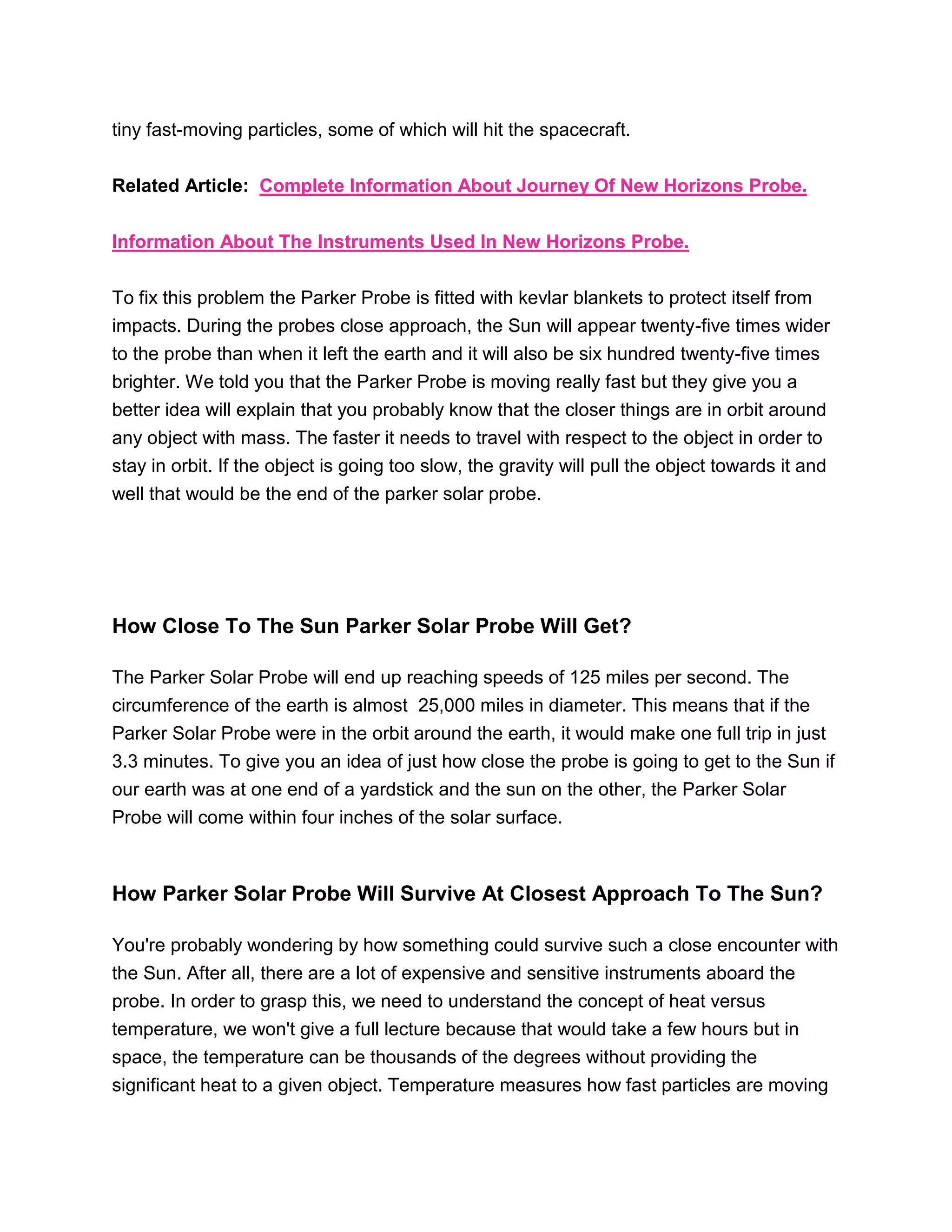 Parker solar probe | PDF