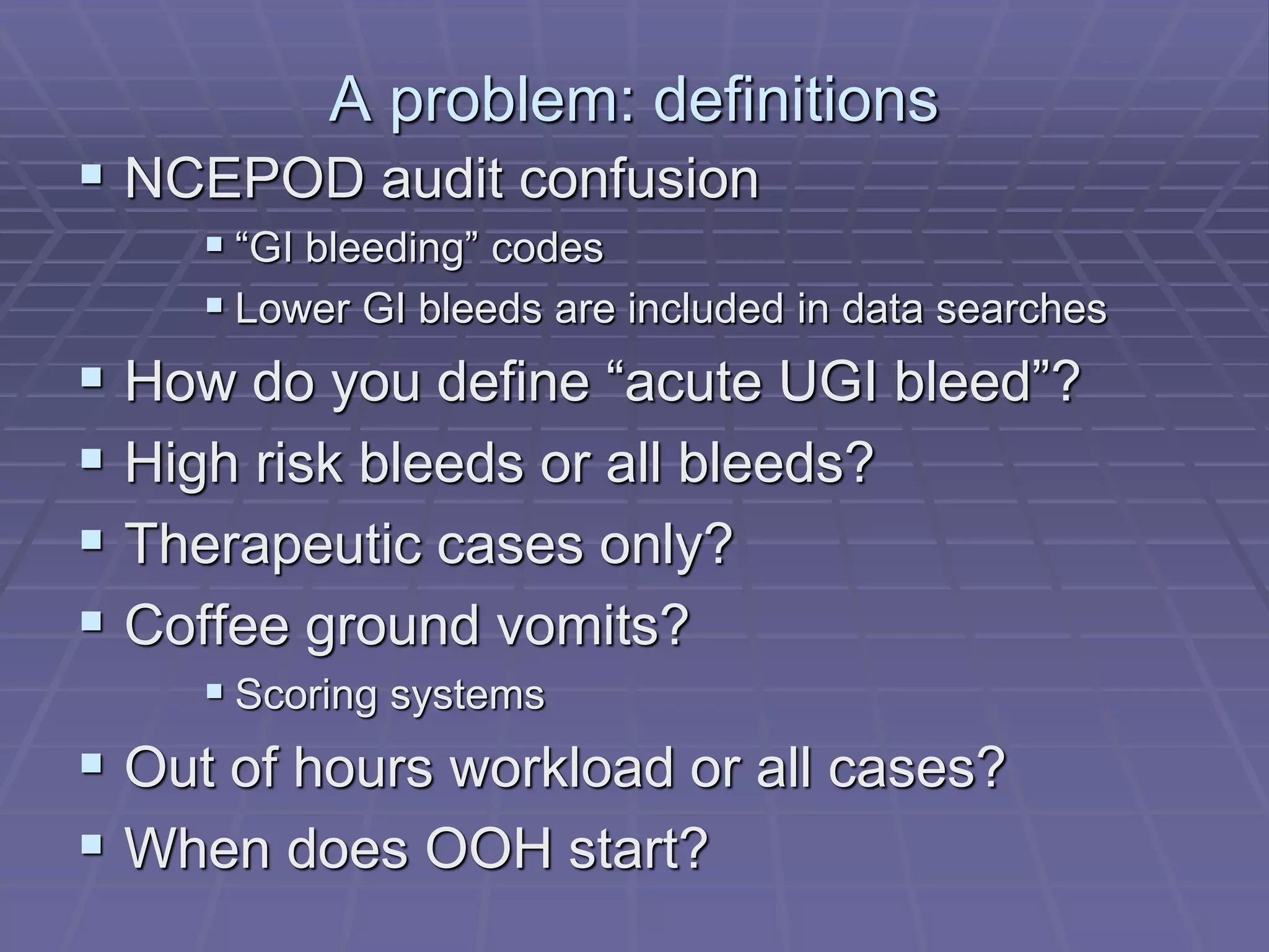 Dr David Parker - acute upper GI bleed services SW England | PDF