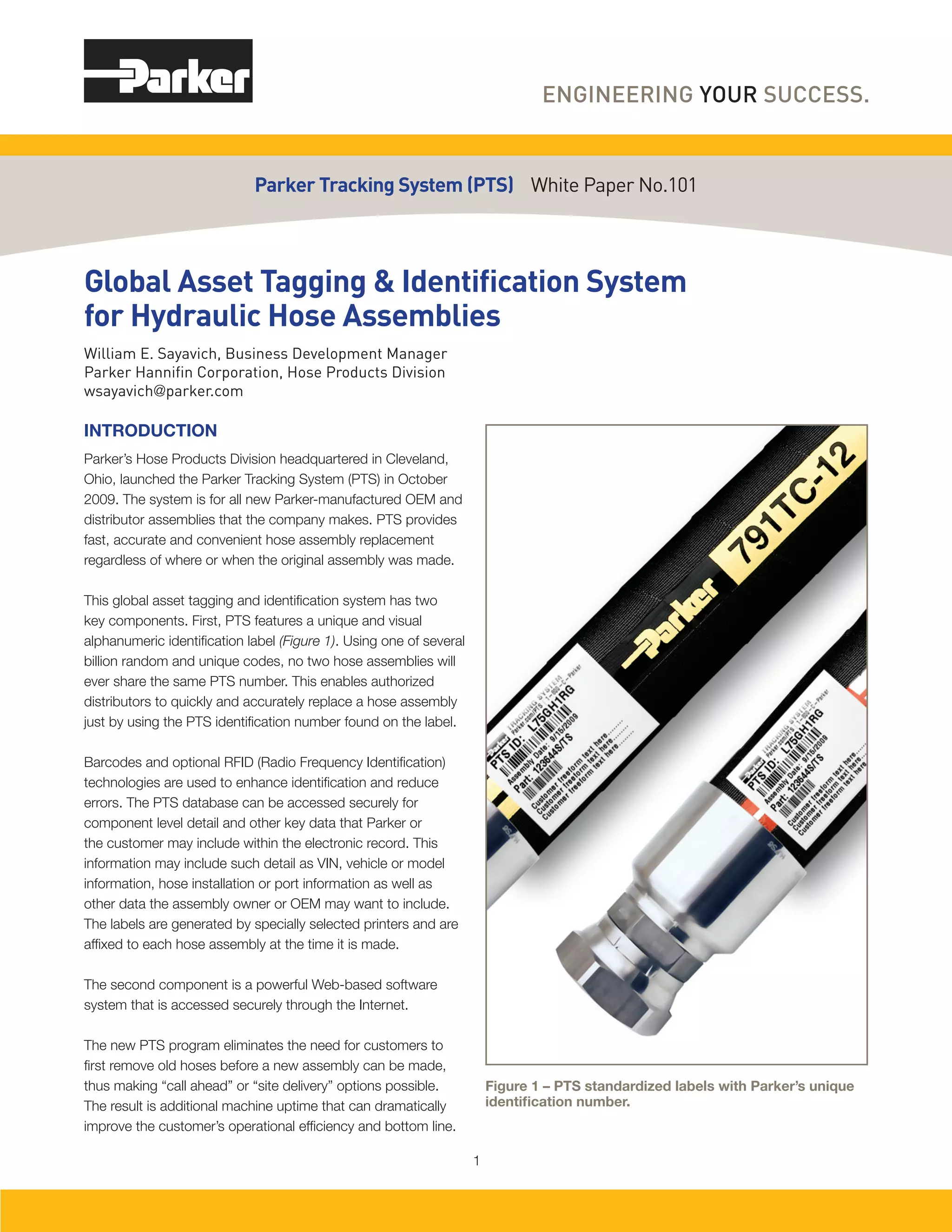 Global Asset Tagging and Identification System for Hydraulic Hose ...