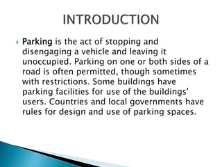 report on parking. presentation | PPTX