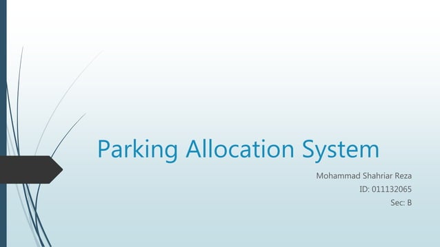Parking allocation system | PPTX
