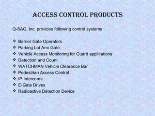 Parking barrier systems q-saq, inc. | PPT