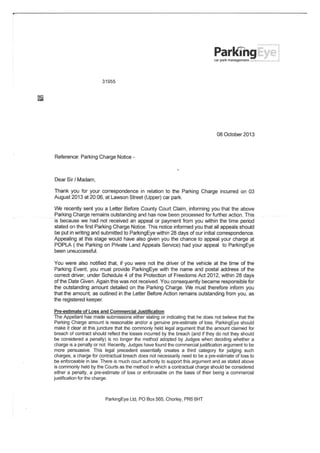 Parking eye reply | PDF
