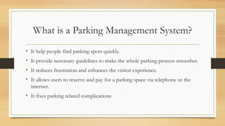 Parking management system ppt | PPTX