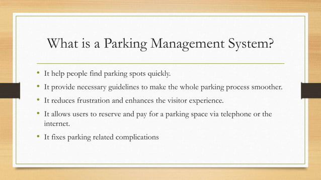 Parking management system ppt | PPTX