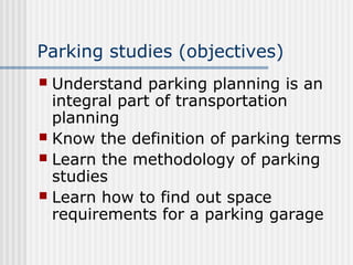 Parking study | PPT