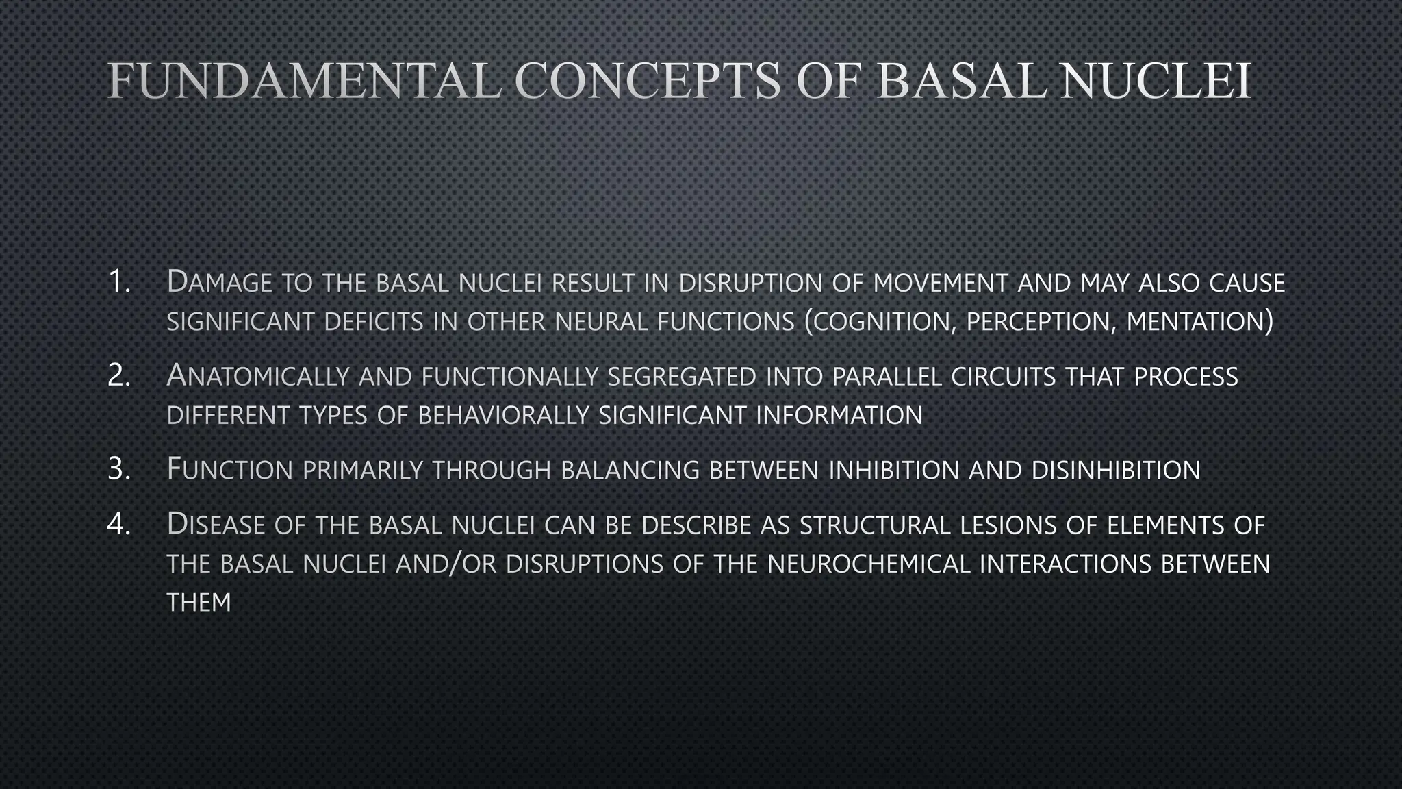 Parkinson Disease, Anatomy of Basal Nuclei | PPTX