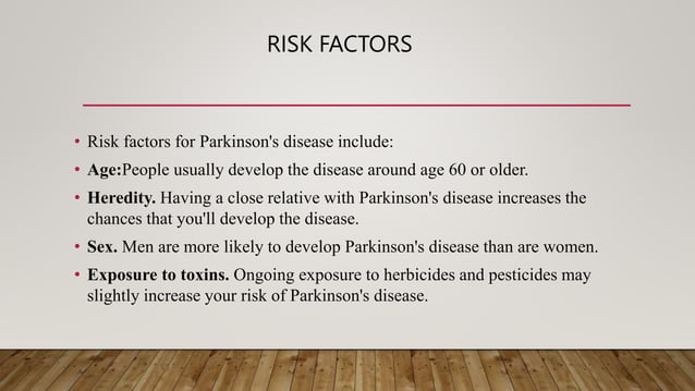 parkinson disease -defination ,etiology,clinical manifestations, diagnosis, treatment. | PPT