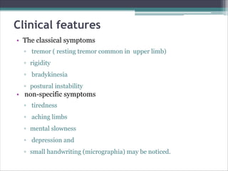 parkinson disease for physiotherapy students | PDF