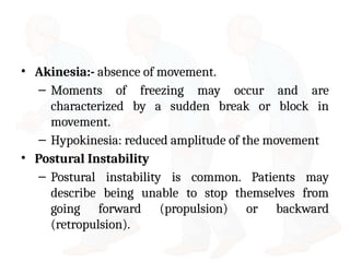 Parkinson disease Clinical Manifestations and Treatment | PPTX