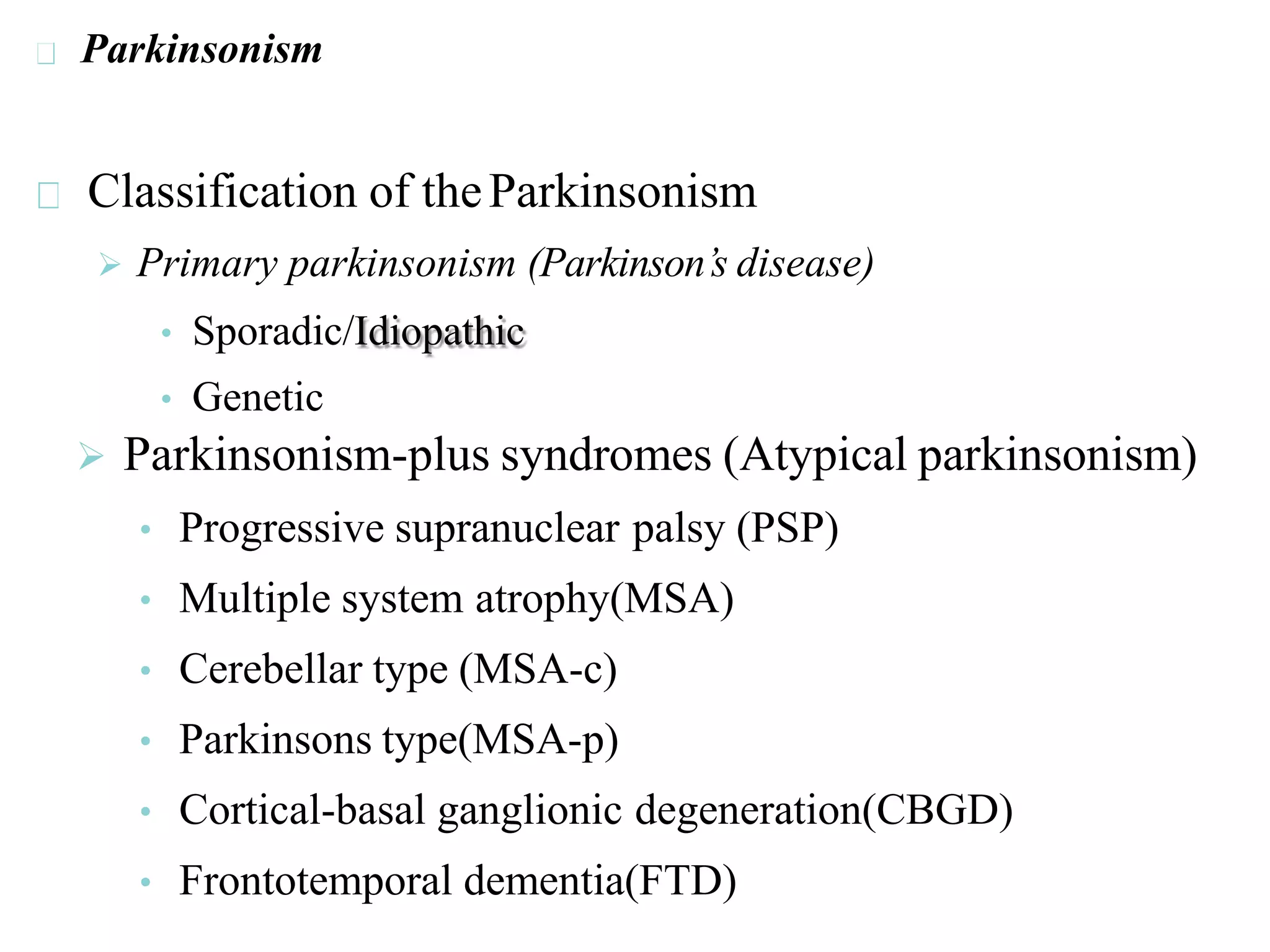 Parkinsonism | PPTX