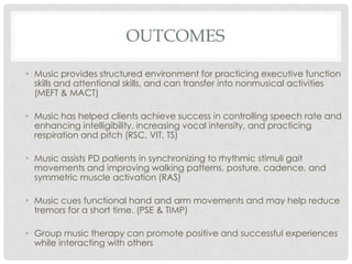 Music Therapy for Parkinson's Disease. | PPTX