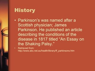 Parkinson’s disease | PPT