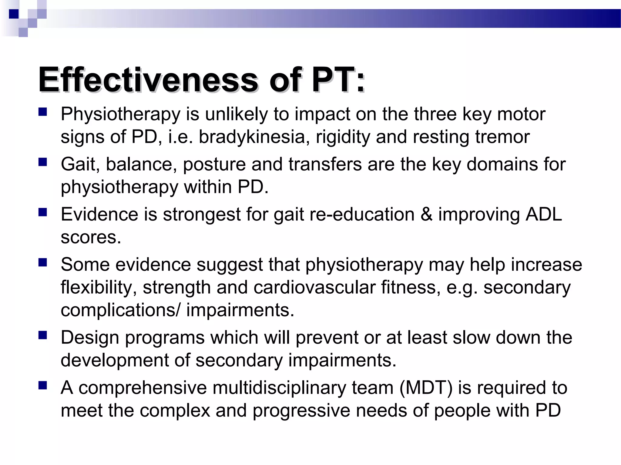 Parkinsons disease and physiotherapy | PPT