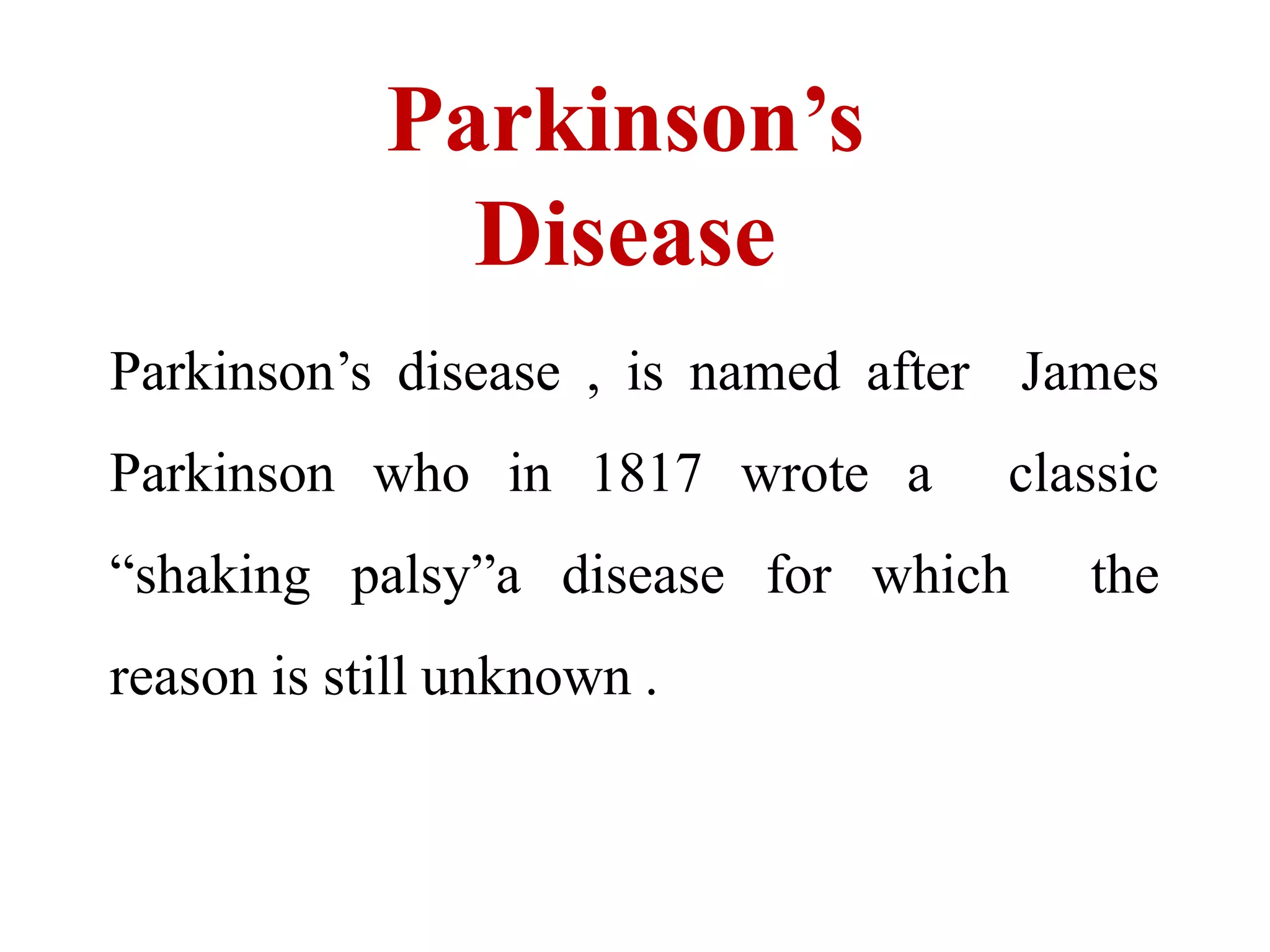 Parkinson's disease | PPTX
