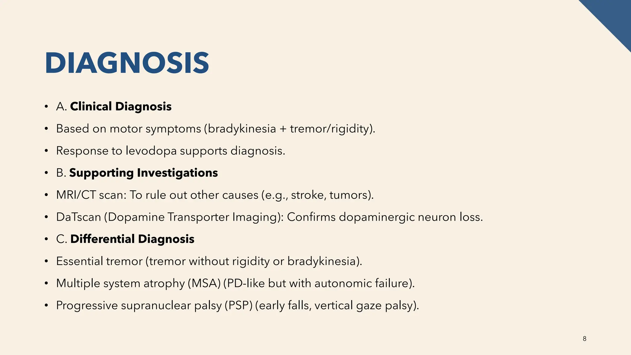 Parkinson’s disease, Etiology, pathophysiology, clinical features ...