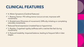 Parkinson’s disease, Etiology, pathophysiology, clinical features ...