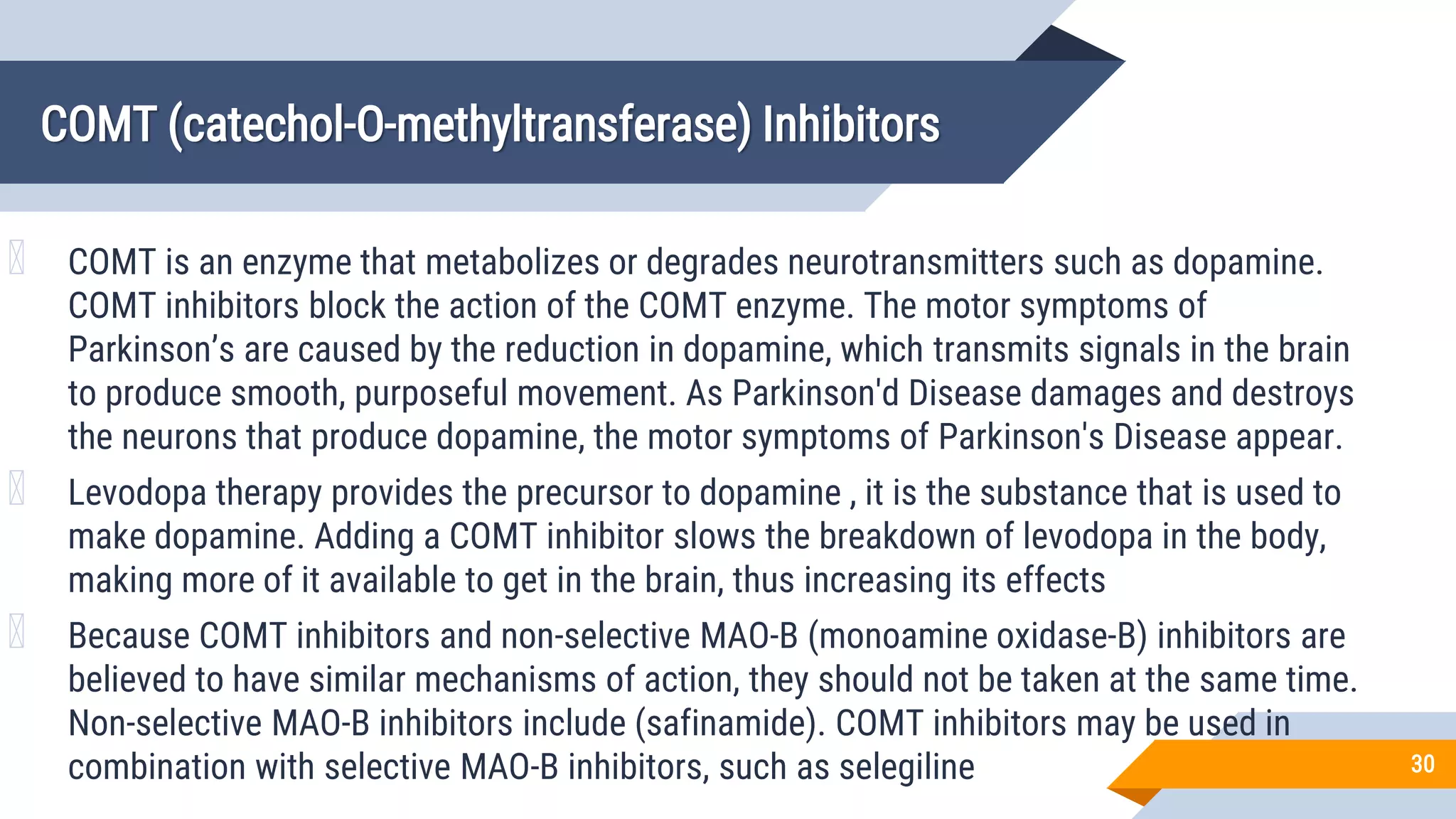 Parkinson's disease pharmacology | PDF