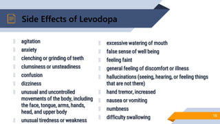 Parkinson's disease pharmacology | PDF