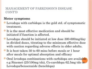 Parkinson’s Disease presentation by Dr. Kenneth Ikott | PPT