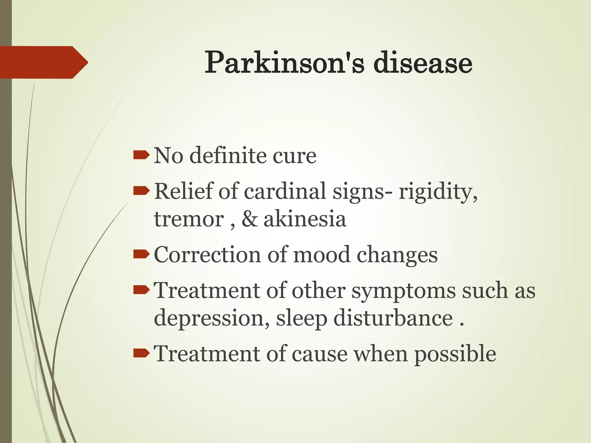 Parkinson's disease n management | PPTX