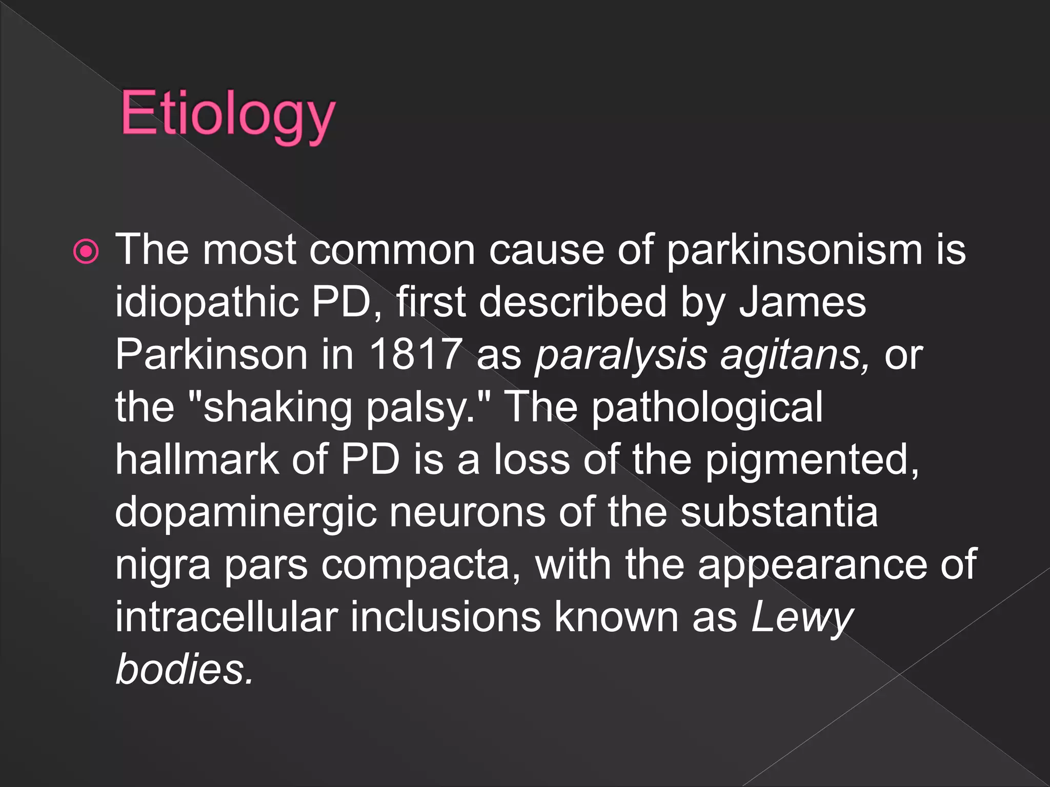 Parkinsons disease o.j | PPTX | Brain and Nervous System Disorders ...