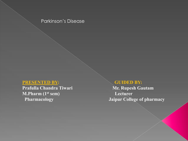 Parkinson's disease ppt | PPTX