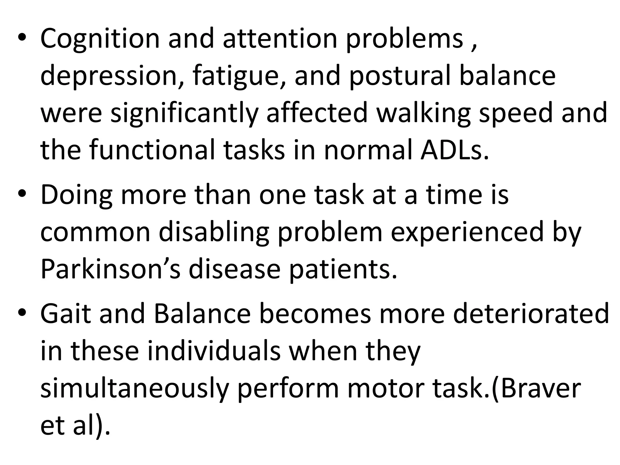 Parkinsons dual task training ppt | PPTX