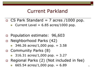 Parkland Dedication and Development Fees | PPTX