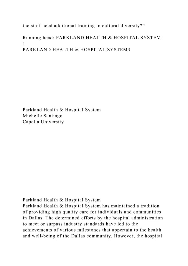 Parkland Health & Hospital System Balanced Score Card Briefing.docx