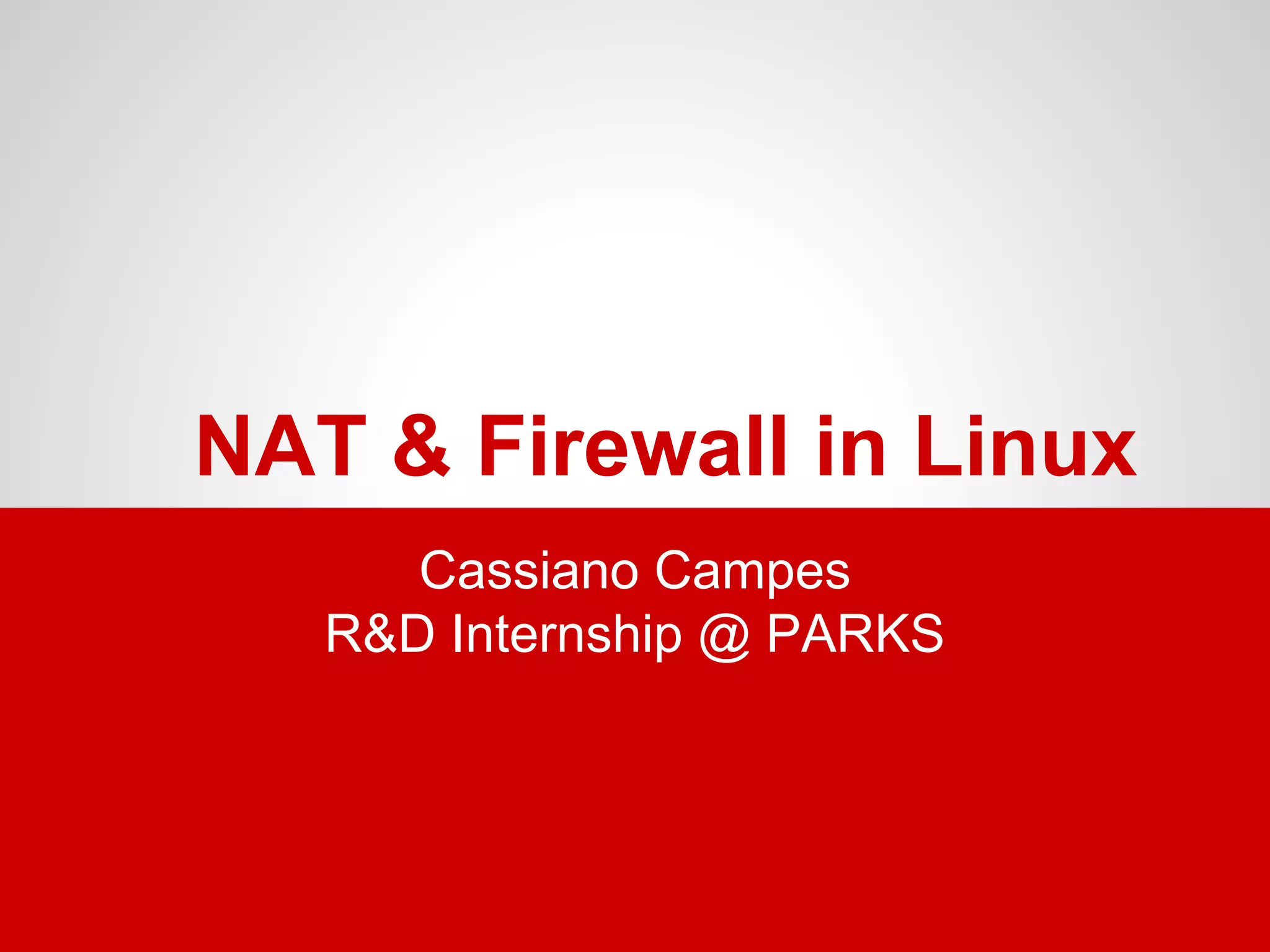 Nat And Firewall Presentation How Setup A Nice Firewall Pdf