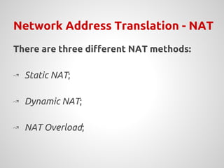 NAT and firewall presentation - how setup a nice firewall | PDF