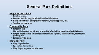 Parks and Parkland | PPTX | Developmental Sites | Real Estate