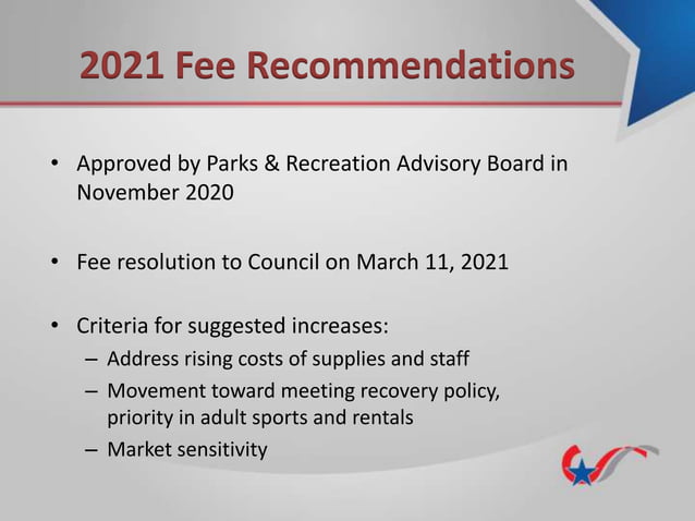 Parks User Fees Methodology | PPTX | Sports