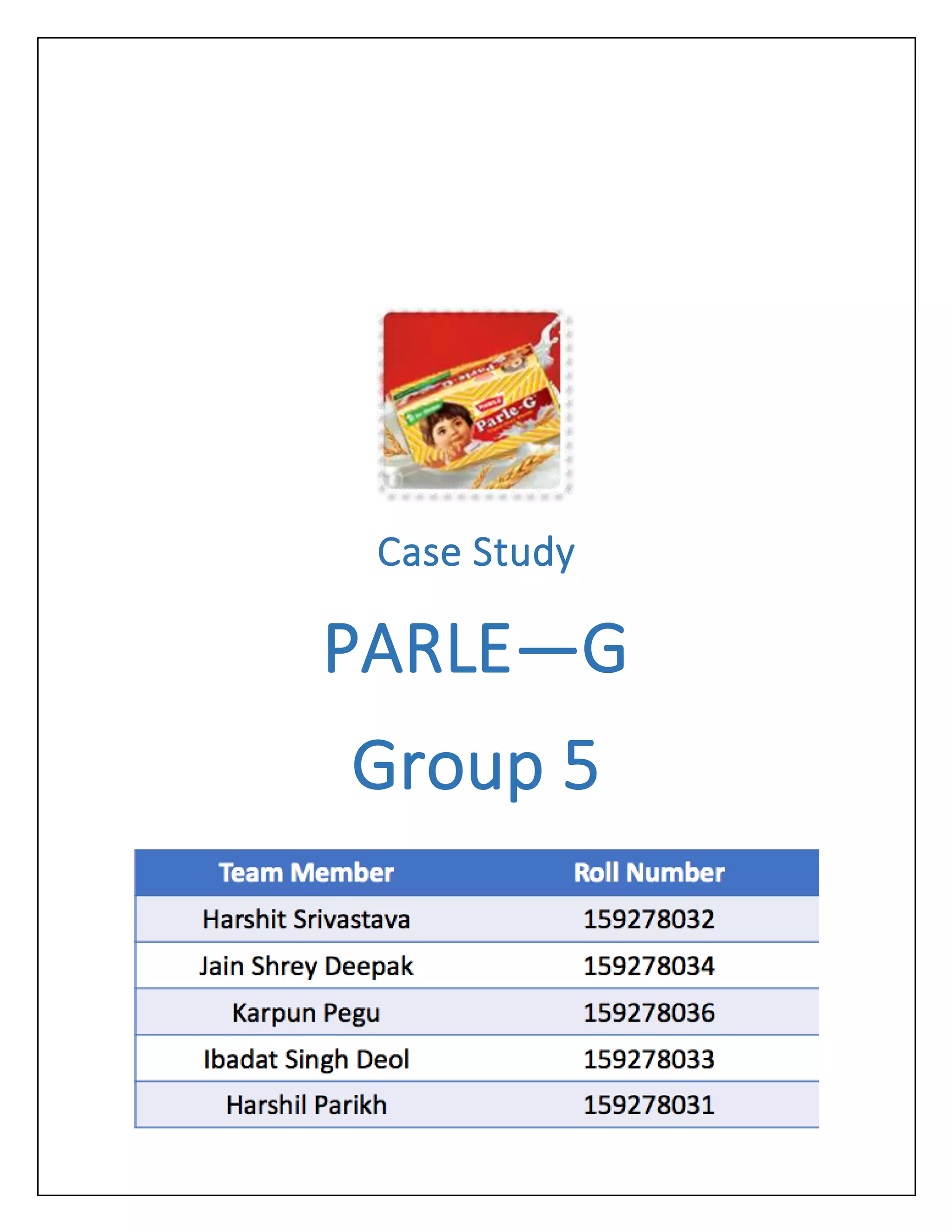 Parle g assignment- group 5 | DOCX