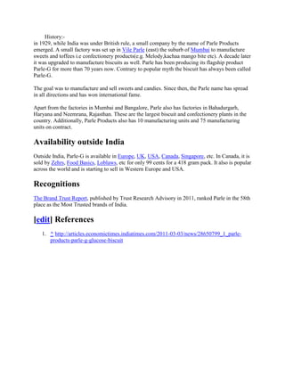Parle g product | DOCX