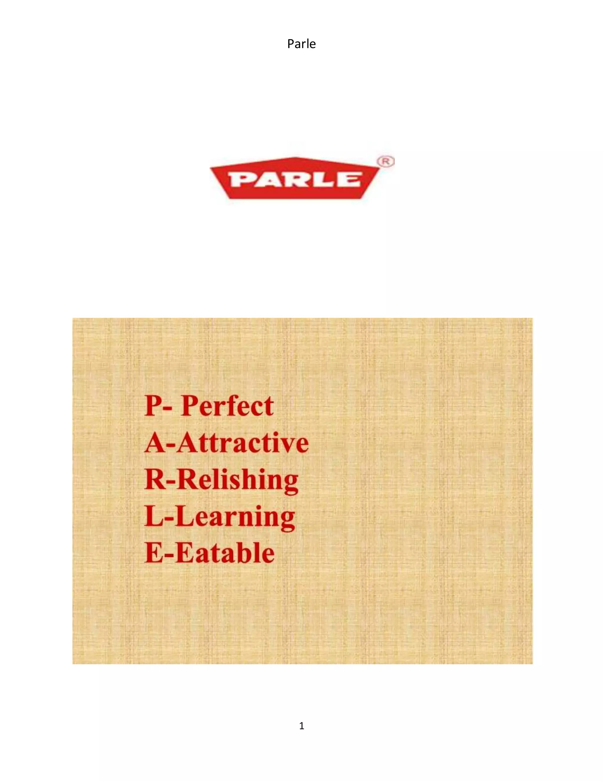 Parle company history of product | DOCX