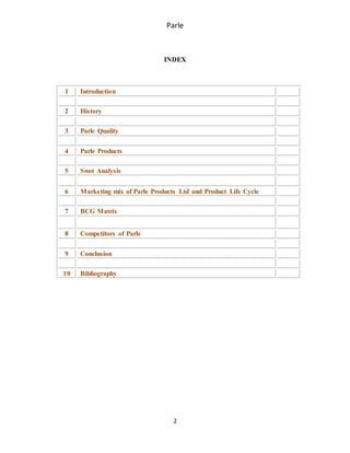 Parle company history of product | DOCX