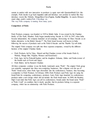 Parle company history of product | DOCX