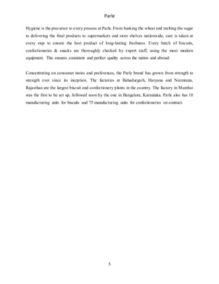 Parle company history of product | DOCX