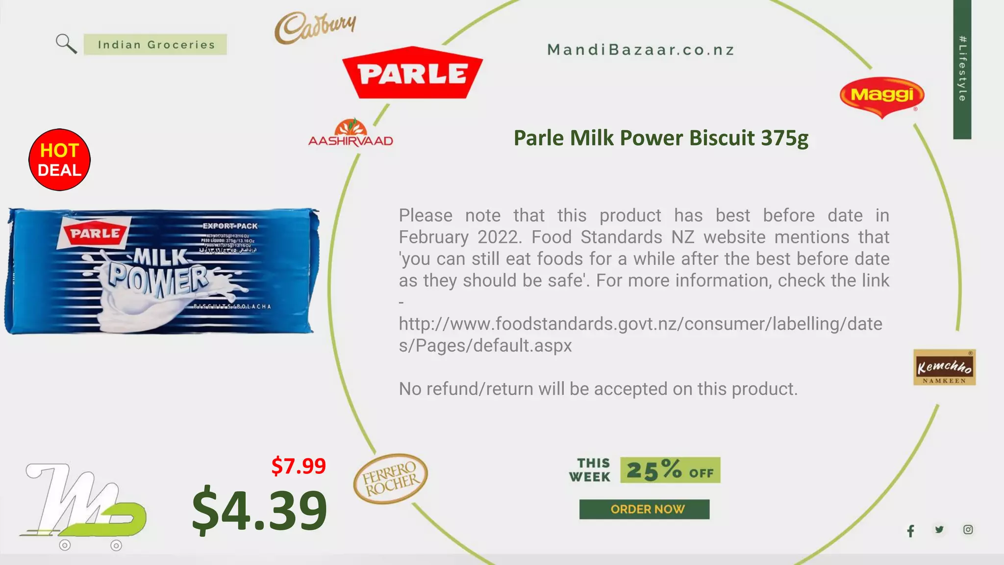 Parle Milk Power Biscuit 375g - Indian Groceries in New Zealand