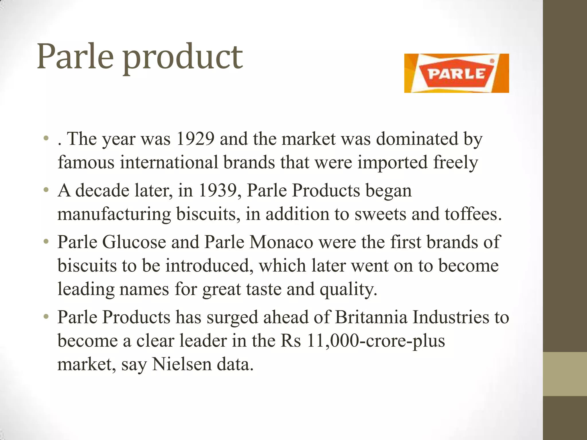 Parle product mix | PPTX