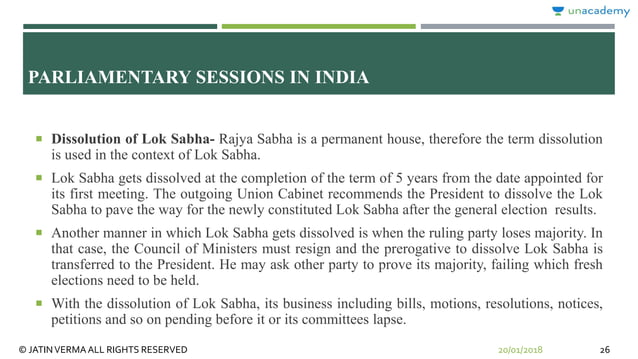 The Parliament of India By Jatin Verma | PPTX | Political Issues & policy | Politics