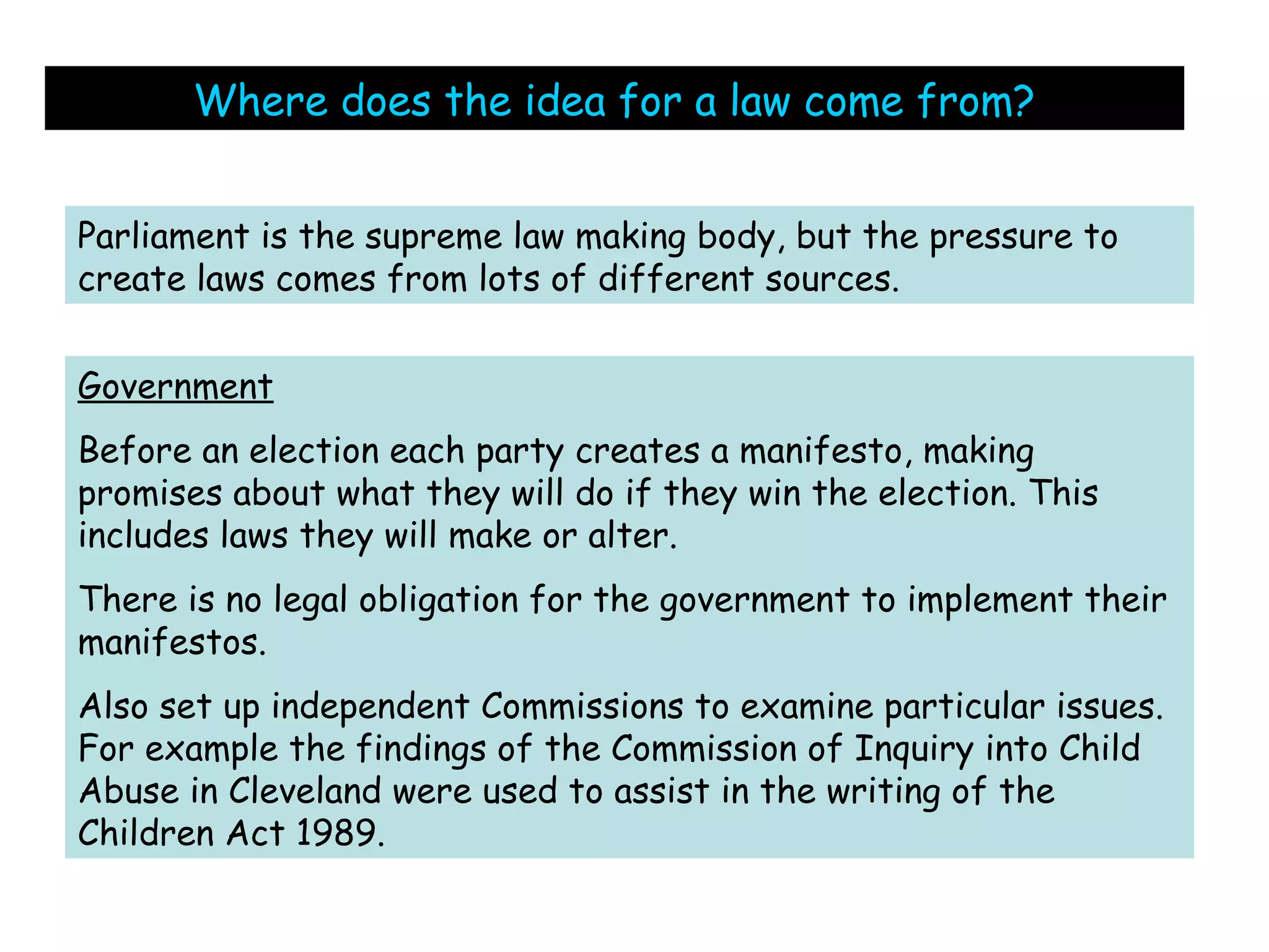 Parliament and law making | PPT