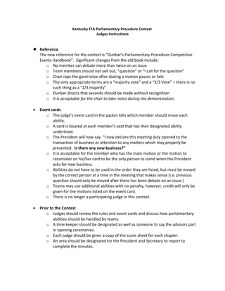 Parliamentary procedure-judges-guide | DOC | Law