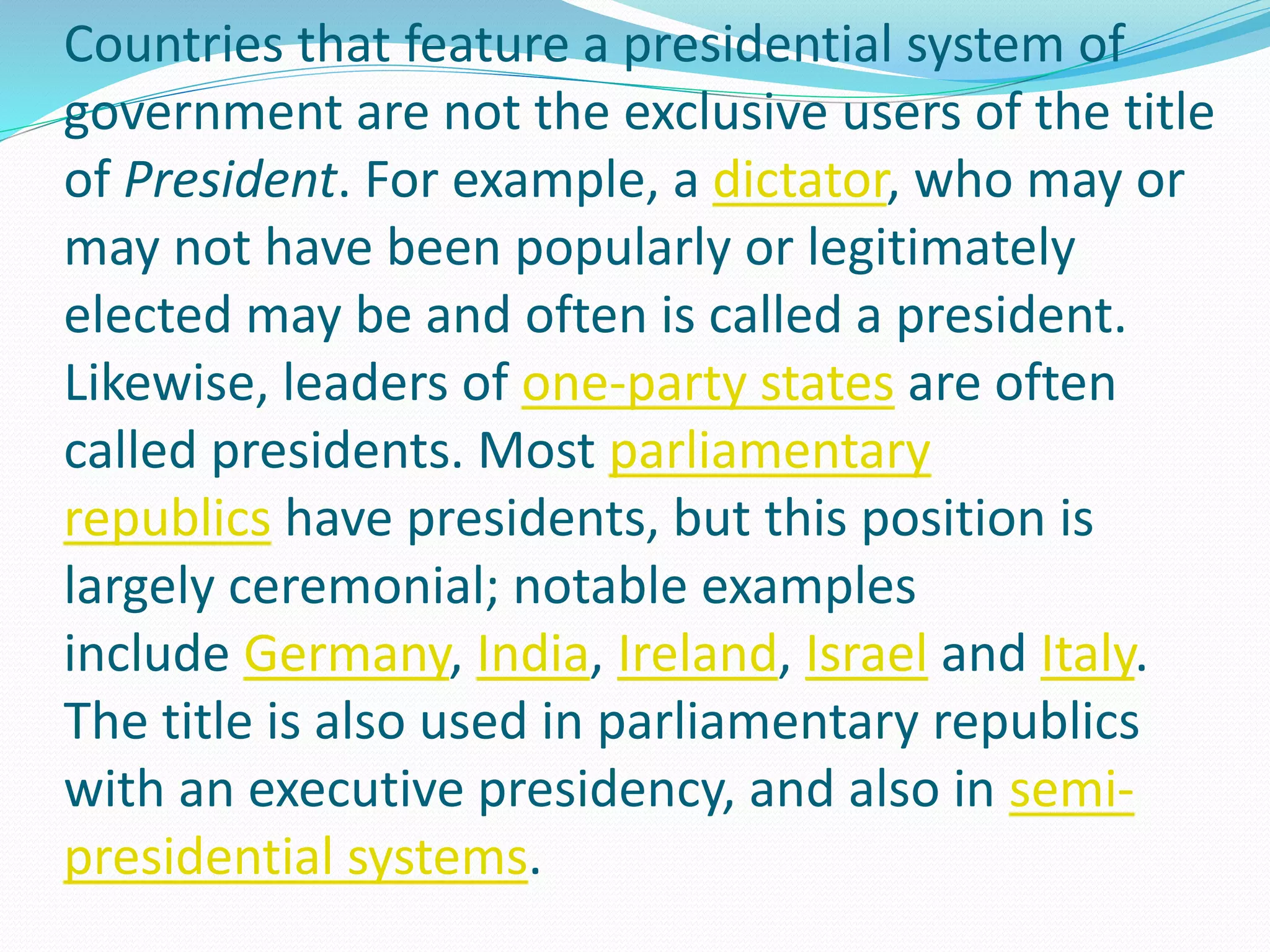 Parliamentary and presidential | PPSX