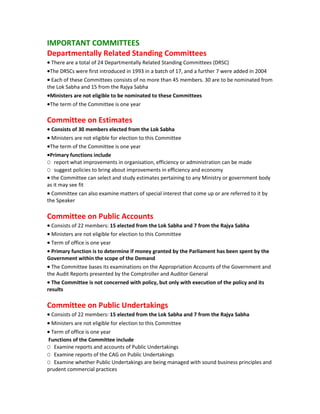 Parliamentary committees in_india...... | PDF
