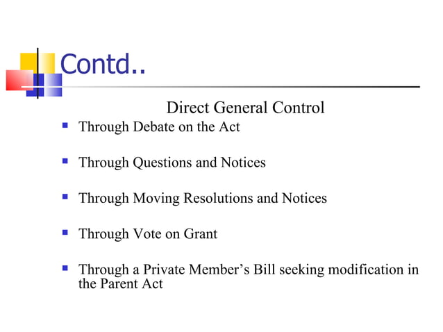 Parliamentary control of Delegated Legislation | PPT